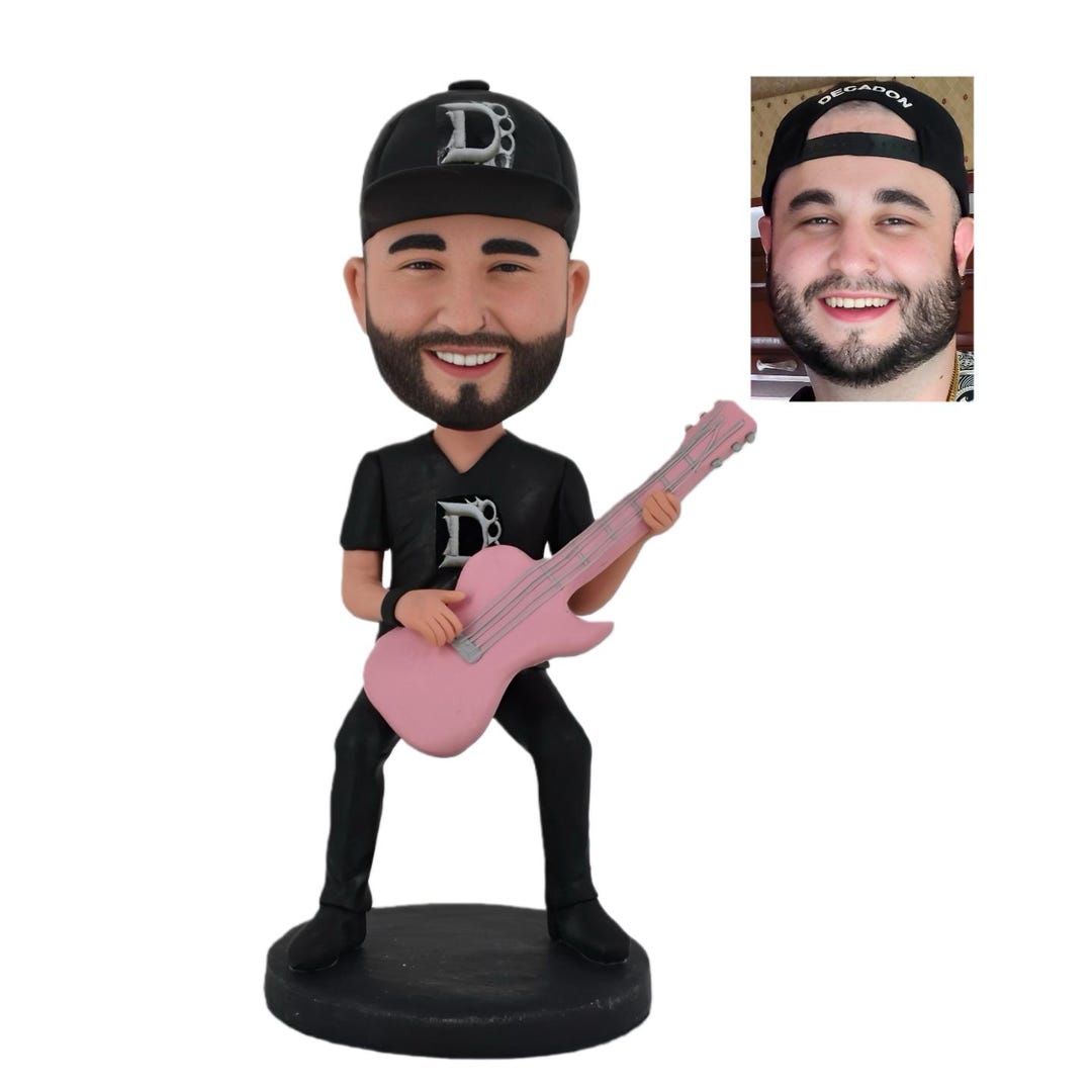 Personalized Guitarist Bobblehead - Custom Musician Figurine Based on ...