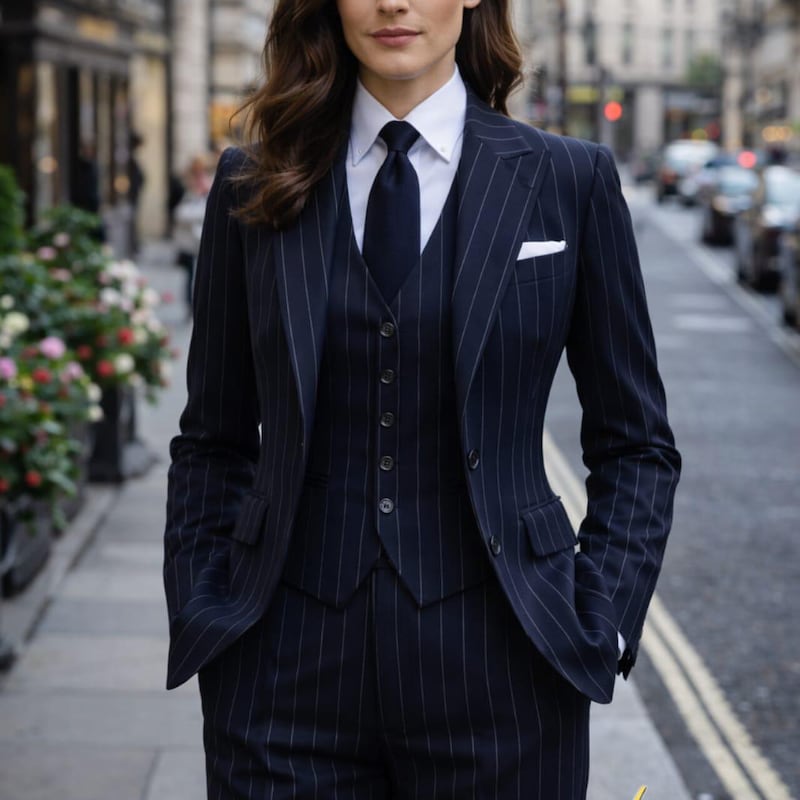 3 Piece Navy Suit Women - Etsy UK
