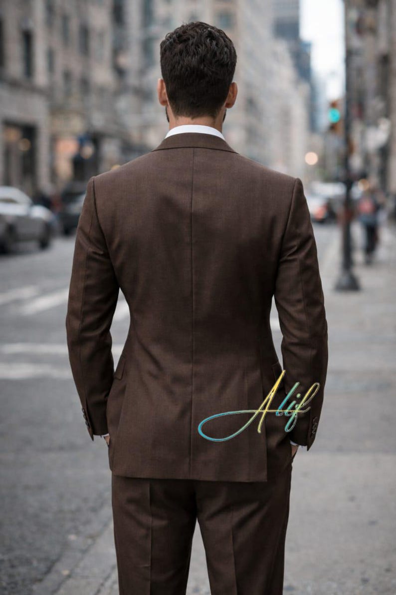 Men’s Chocolate Brown 3 Piece Suit | Custom Tailored Formal Suit - Etsy