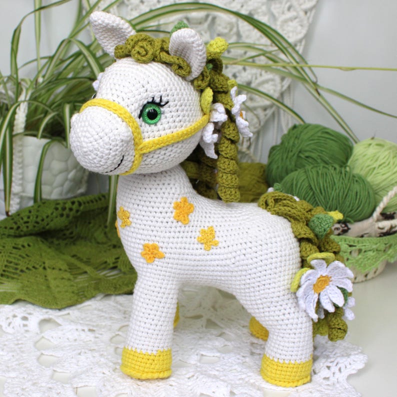 Flower Horse Crochet Pattern PDF Chamomile Horse Stuffed Toy Amigurumi ...