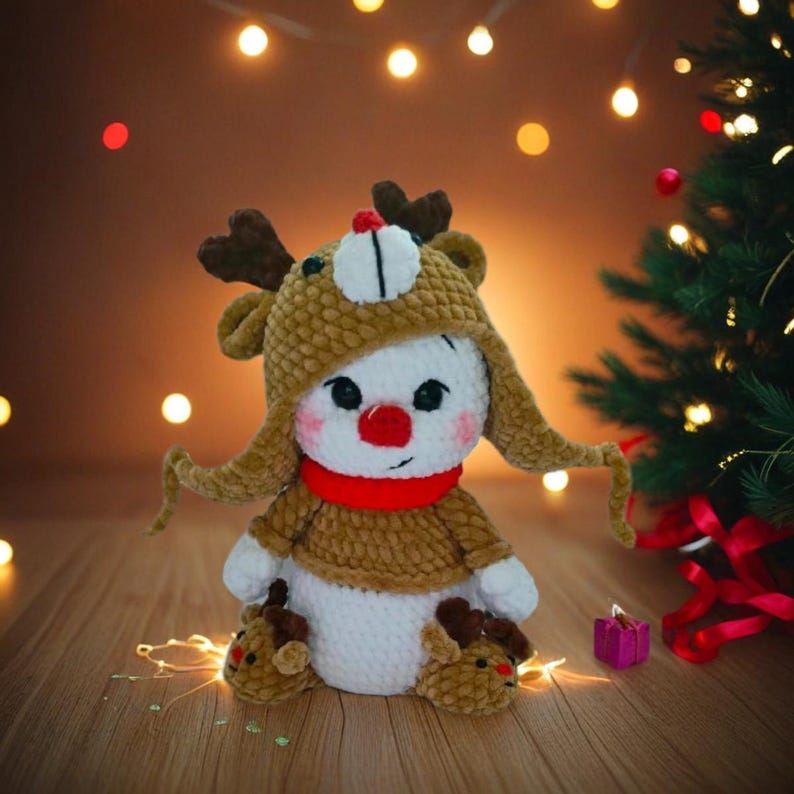 Crochet Snowman Pattern PDF, Amigurumi Christmas Snowman, Easy Beginner ...