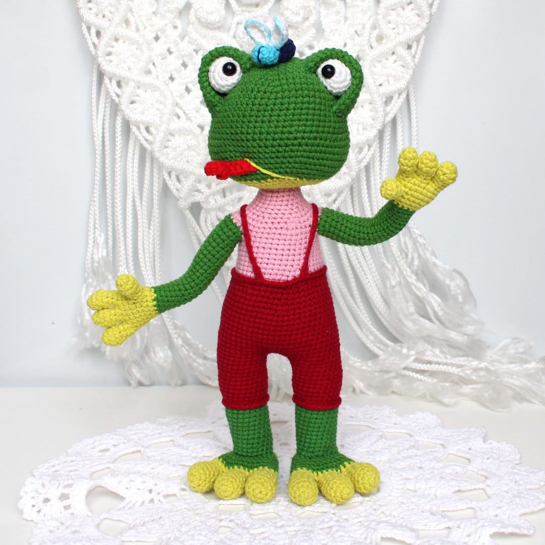 Frog Crochet Pattern PDF Amigurumi Frog Animal Crochet Funny Frog Pattern Stuffed Toy Crochet ...
