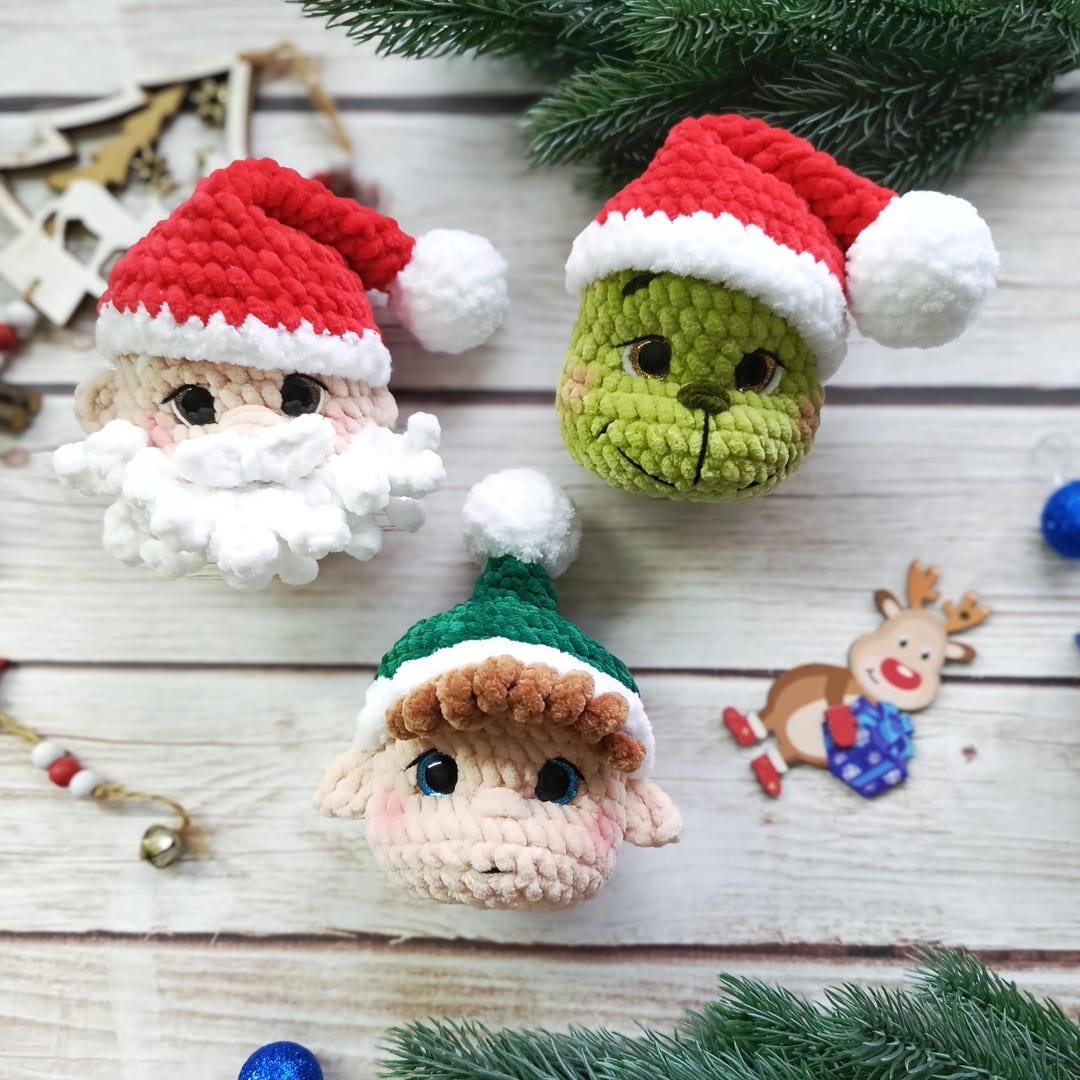 Crochet Christmas Tree Decorations Toys Set 3 in 1 Pattern PDF ...