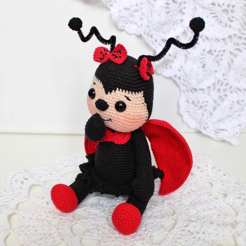 Ladybird Crochet Pattern PDF Amigurumi Ladybeetle Toy Ladybug Crochet ...