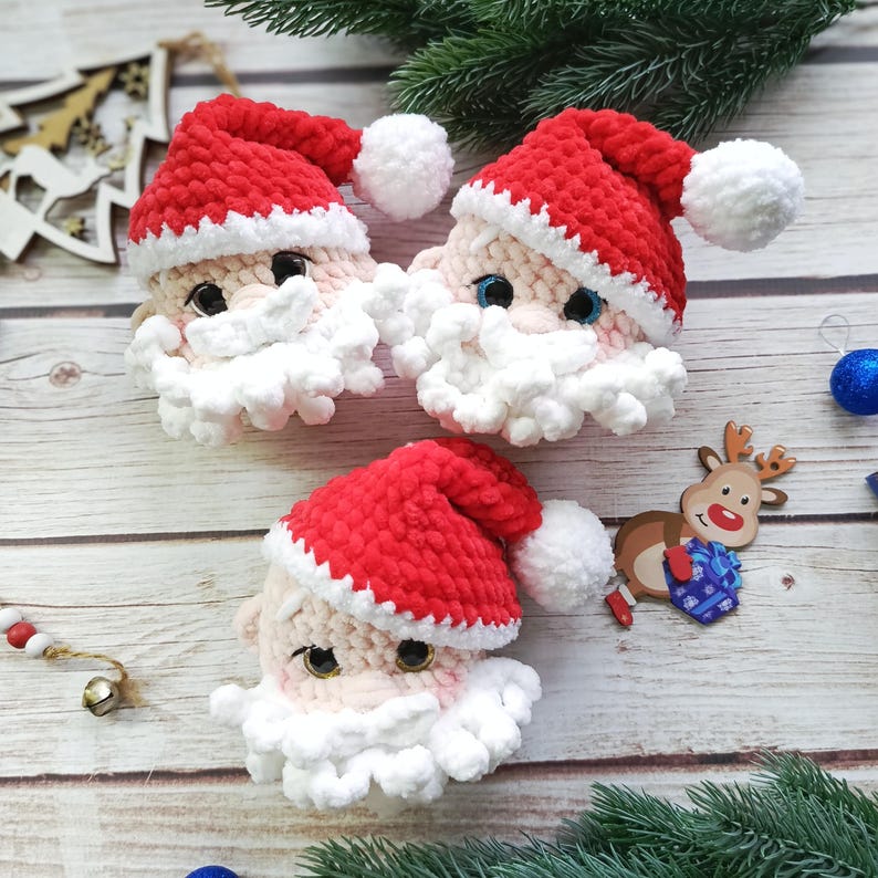 Crochet Christmas Tree Decorations Toys Set 3 in 1 Pattern PDF ...