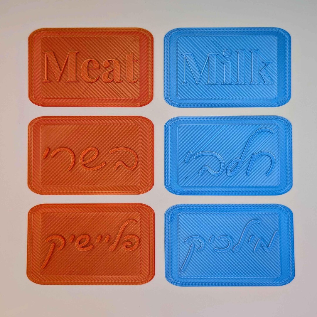 Meat and Dairy Signs for Kosher Kitchen, Set of 2 - Etsy