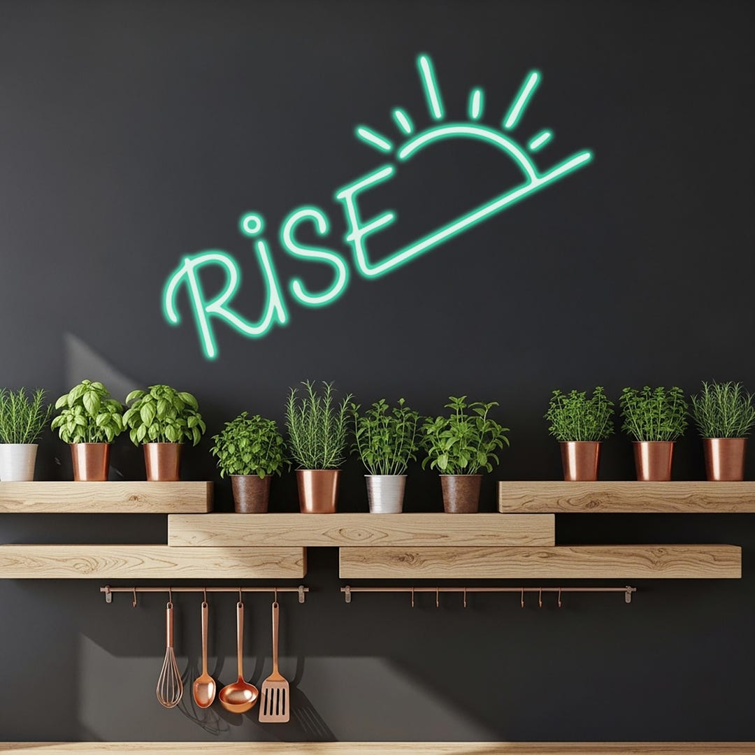 Rise LED Neon Sign, Sunrise Wall Light, Bedroom Decor, Studio Decor ...