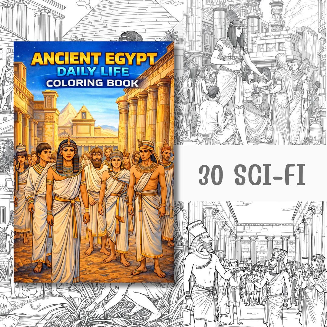 Ancient Egypt Daily Life Coloring Book | Realistic Egyptian ...