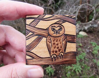 Pyrography Owl - Etsy