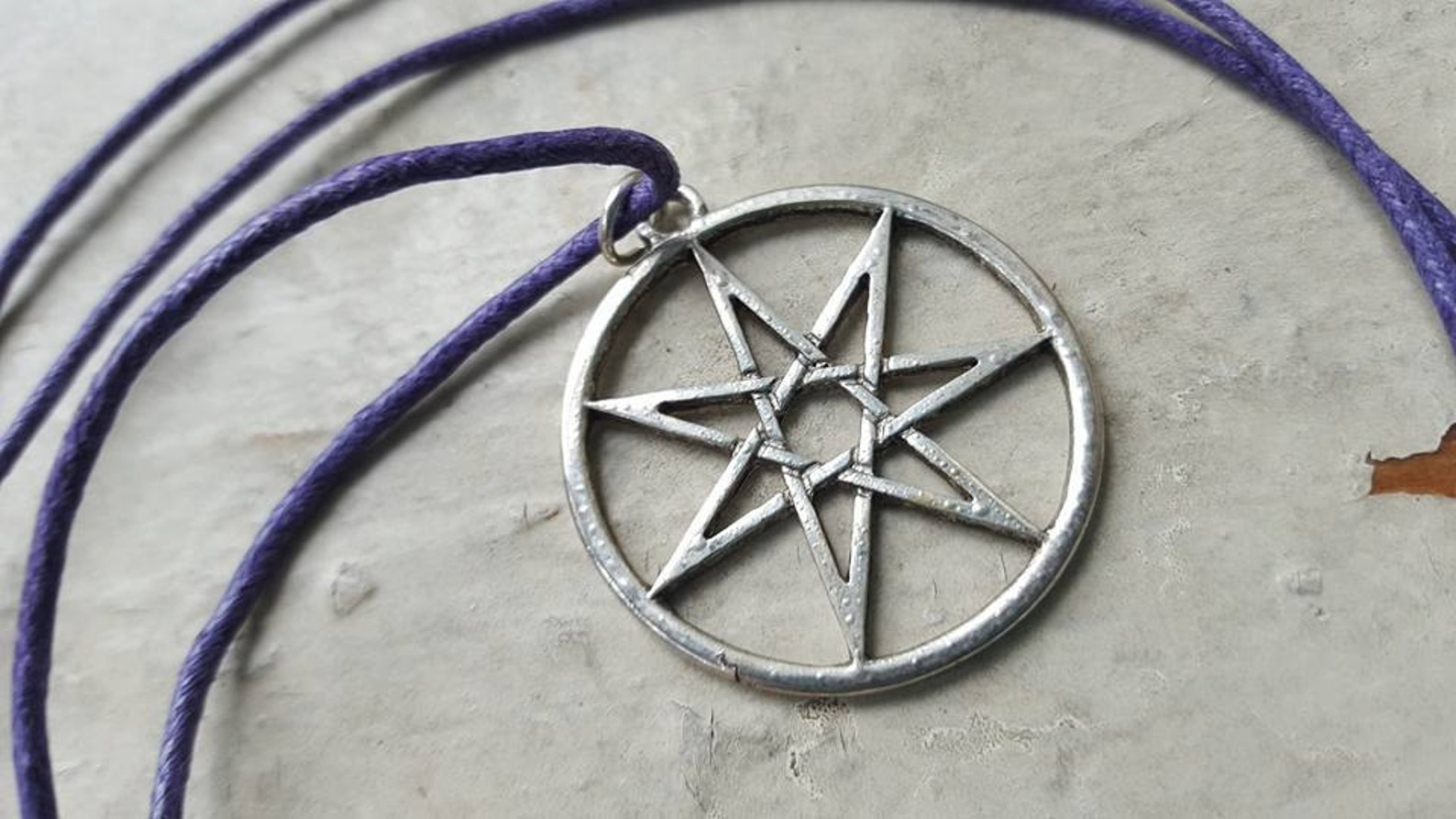 Seven Pointed Faery Star Septagram Necklace Choose Size & - Etsy