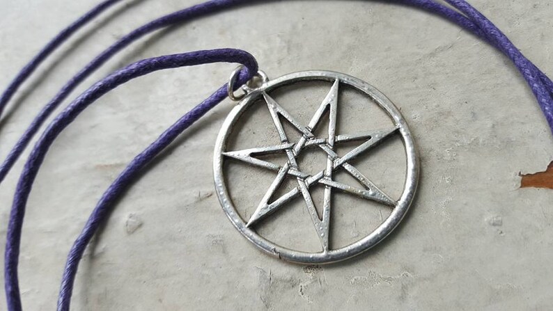 Seven Pointed Faery Star Septagram Necklace Choose Size & - Etsy