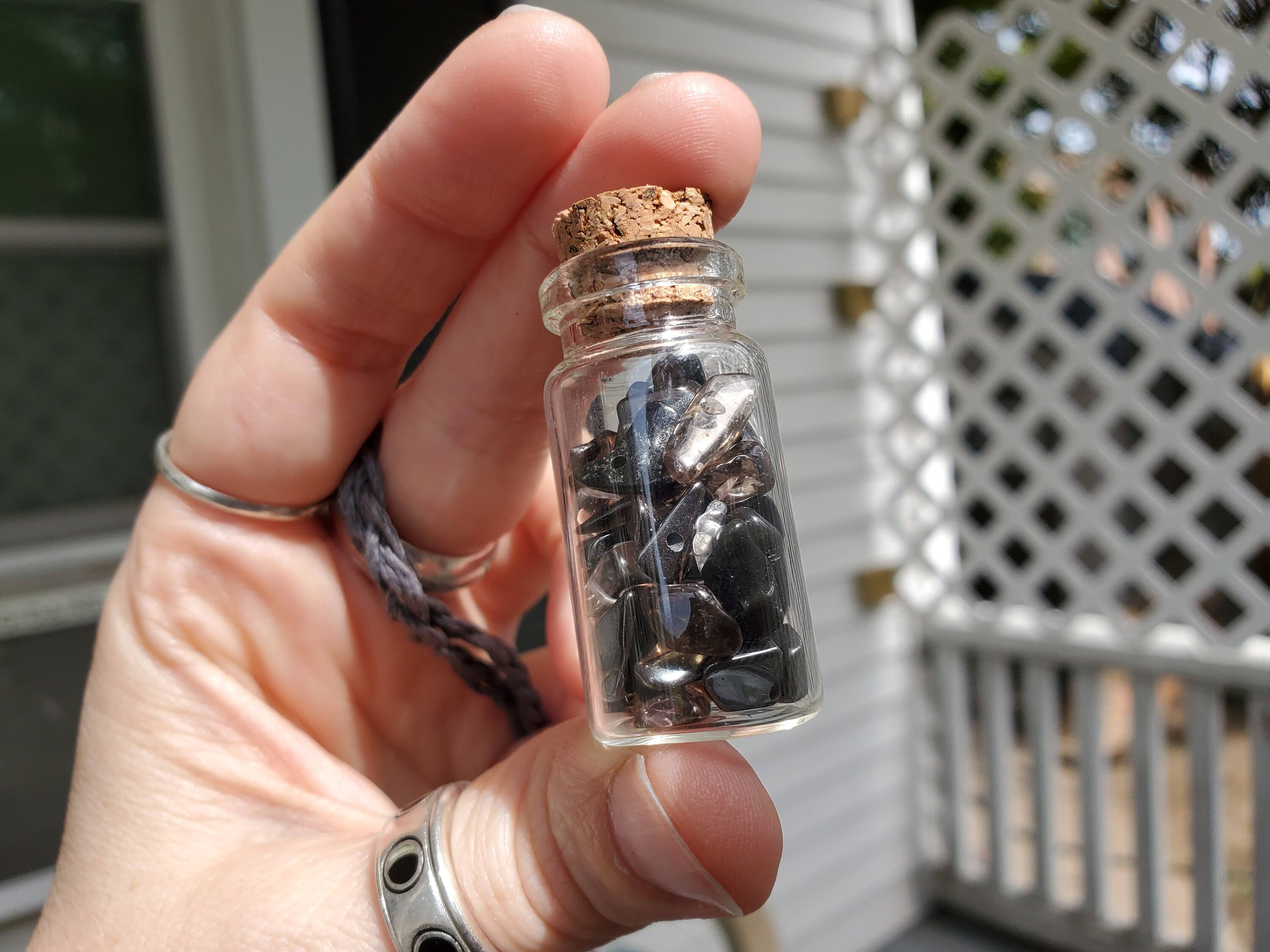 Gray Witch Interchangeable Vial Necklace with Pentacle charm | Etsy