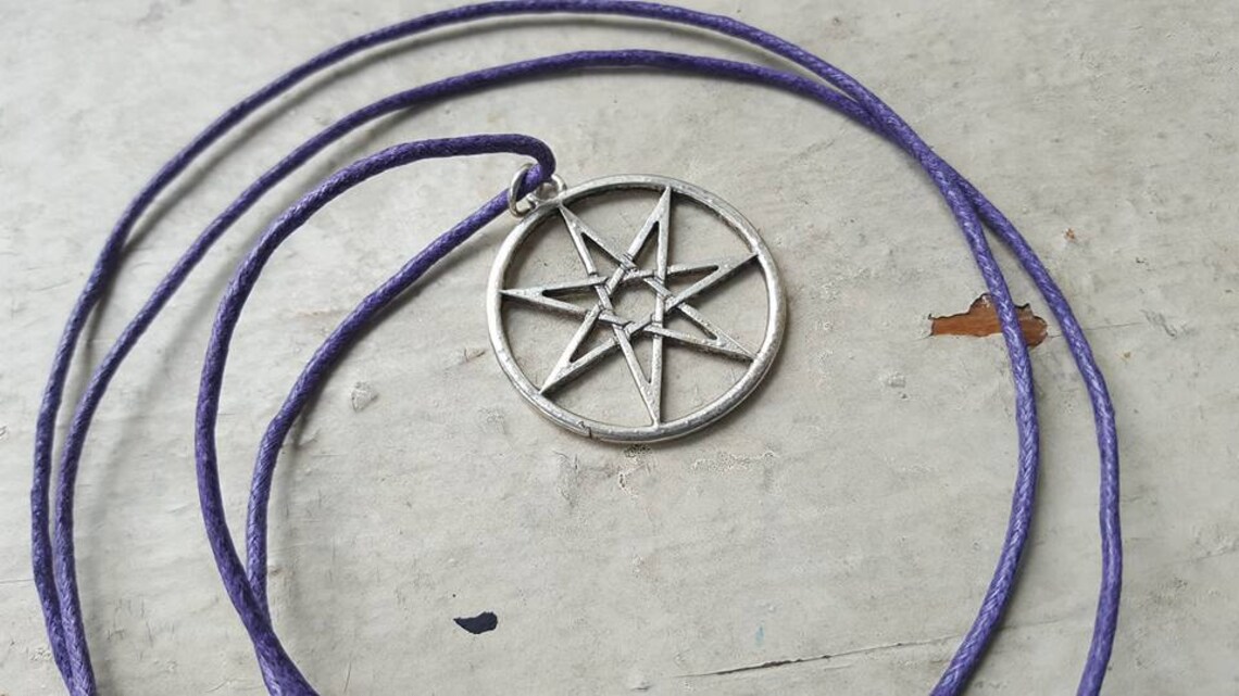 Seven Pointed Faery Star Septagram Necklace Choose Size & - Etsy