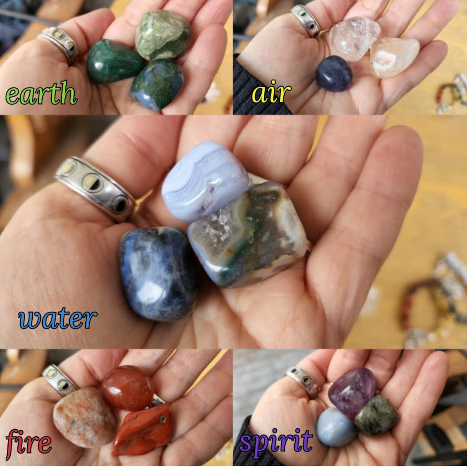 Elemental Crystal Sets Choose From Earth Air Water Fire or | Etsy