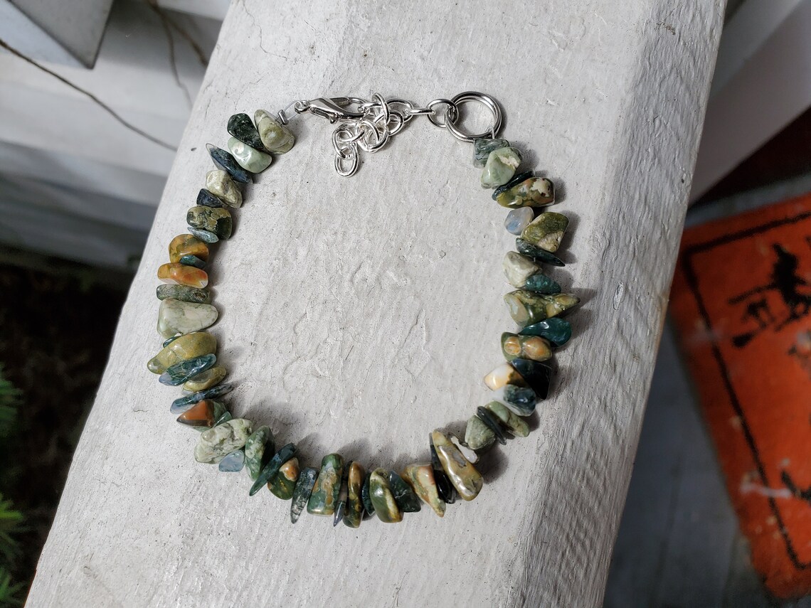 Rainforest Rhyolite & Moss Agate Forest Energies Healing | Etsy