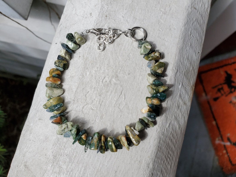 Rainforest Rhyolite & Moss Agate Forest Energies Healing | Etsy