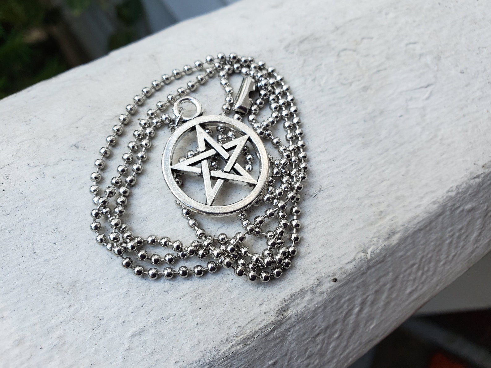 Pentacle Pendant on Ball Chain - Etsy