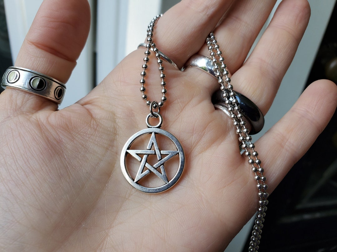 Pentacle Pendant on Ball Chain - Etsy