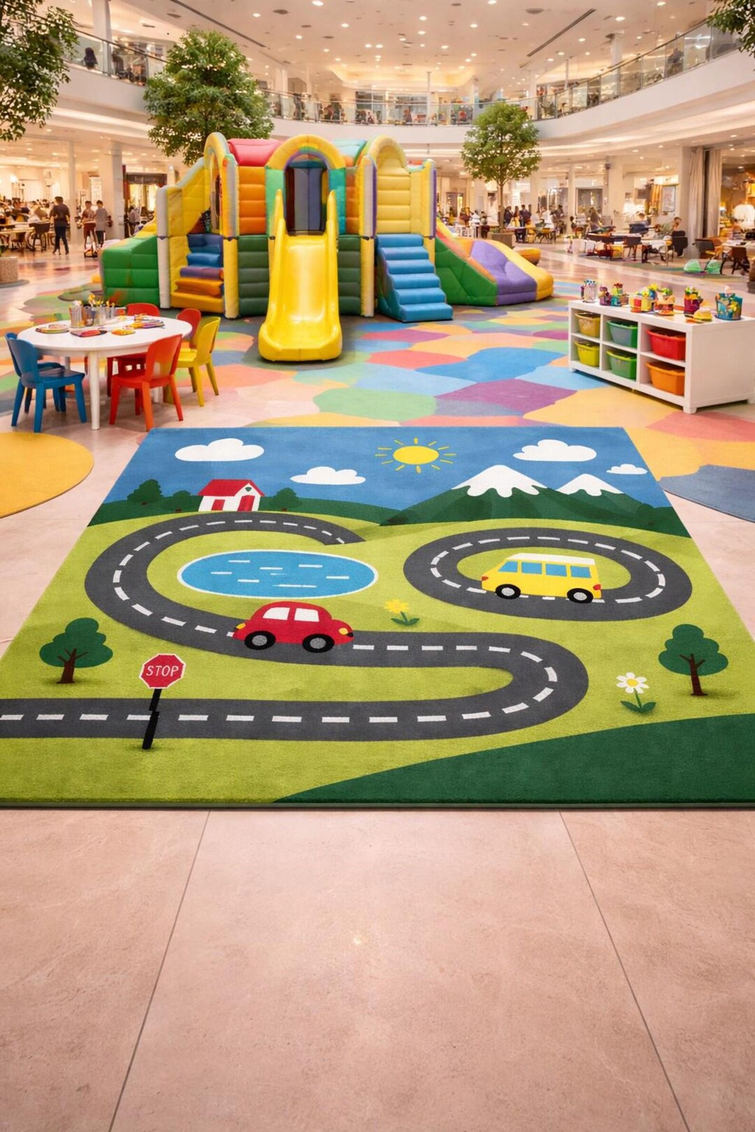 Kids Play Rug, Road Map Carpet, Car Track Educational Mat Rugs.. - Etsy UK