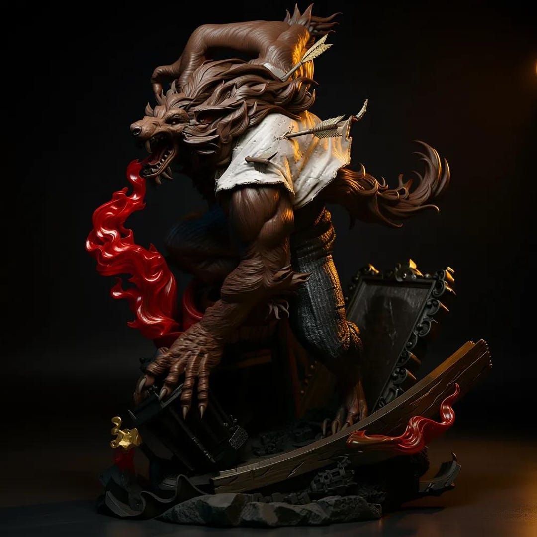 Werewolf STL File for 3D Print | Statue + Bust - Etsy Australia