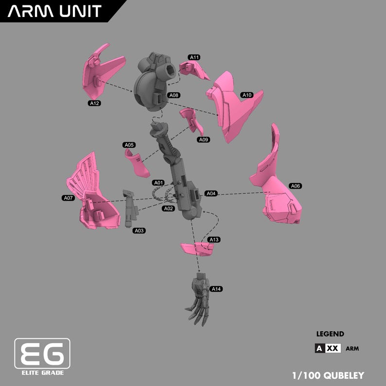 Qubeley - Gundam STL | Season 3 - Elite Grade - Etsy