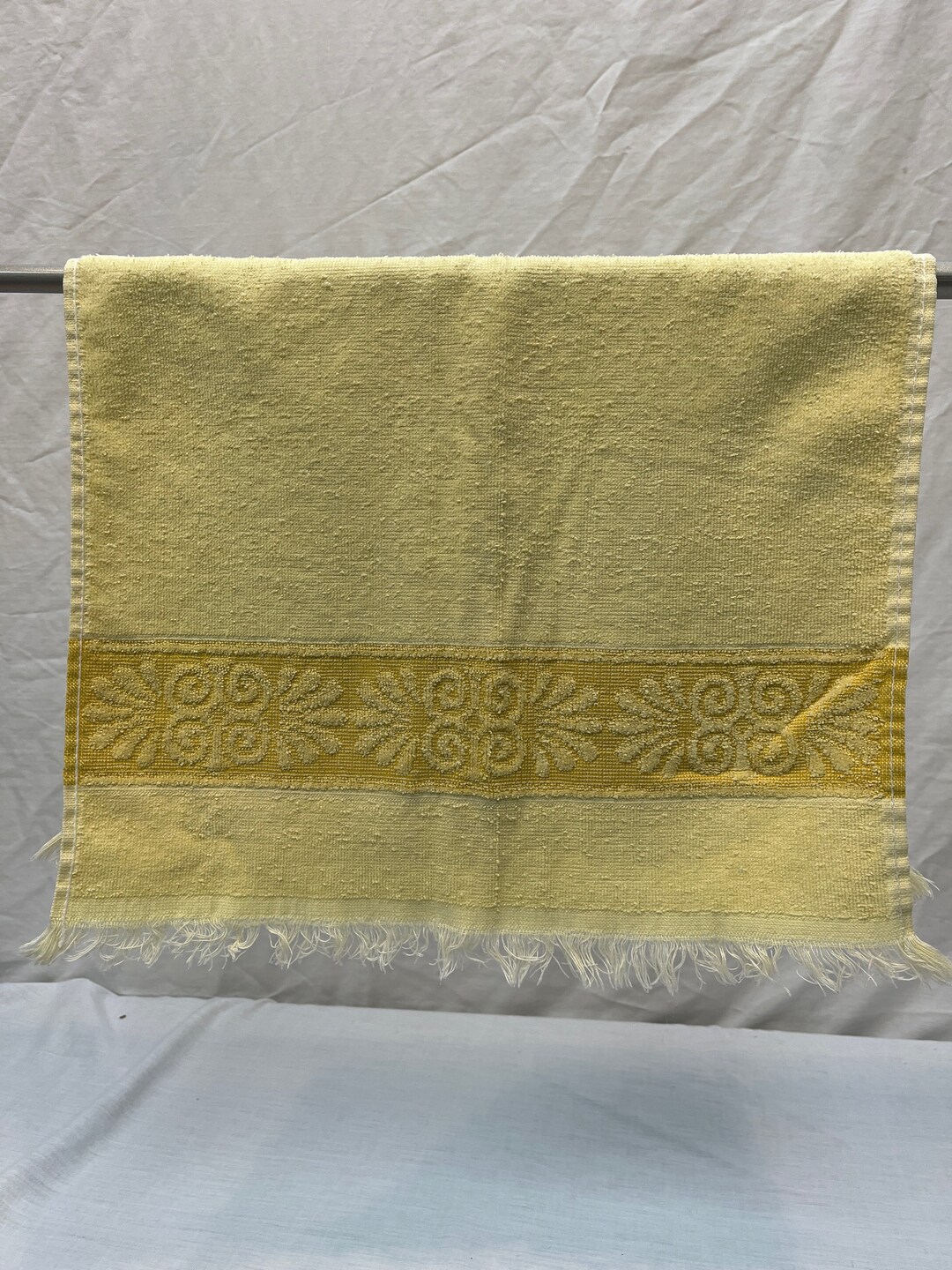 Vintage Cannon Light Yellow Hand Towel, Vintage Bathroom Towel, Retro ...