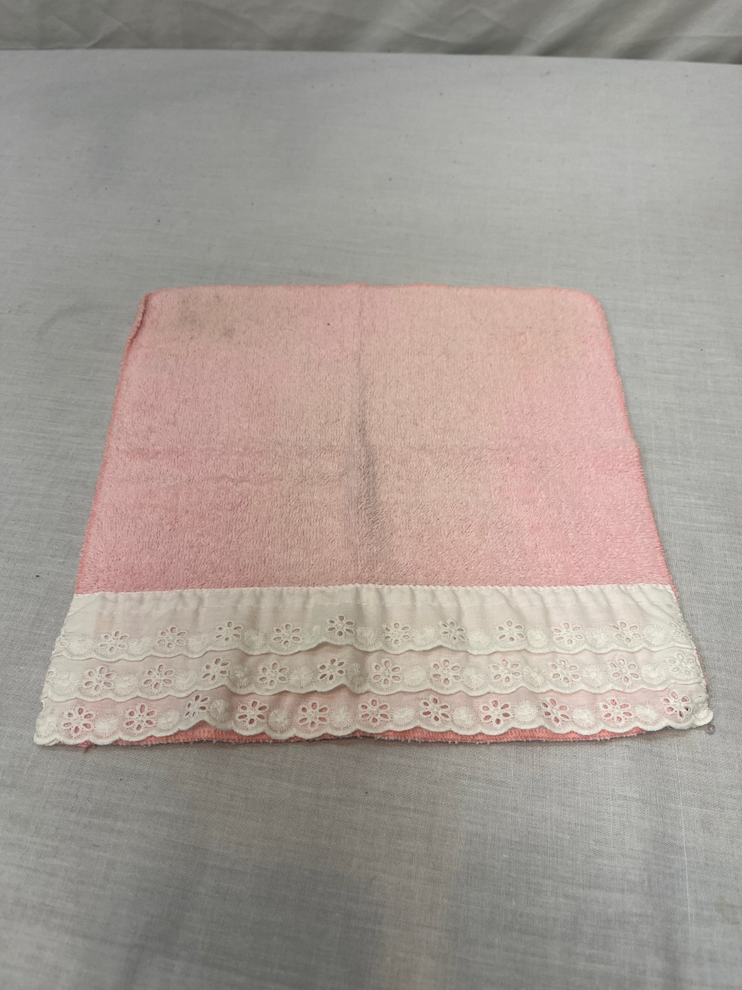 Vintage Pink Washcloth, Wash Rag, Face Cloth, Red Floral, Martex ...
