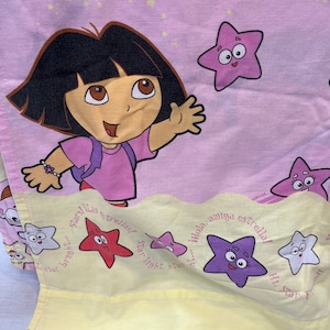 Vintage Dora the Explorer Nick JR Flat Twin Sheet, Cartoon, Kids Show ...