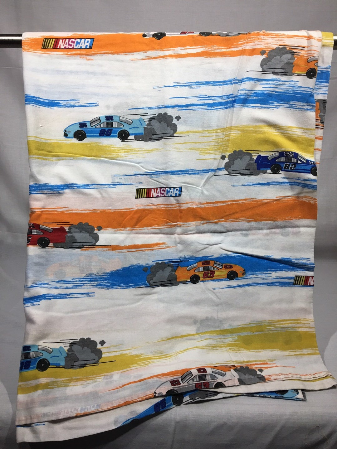 Vintage Nascar Racing Twin Sheet, Car Sheet, Bedding, Racing Cars ...
