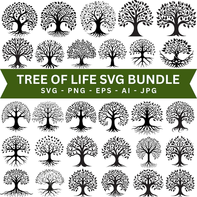Tree of Life Svg, Family Reunion Svg, Family Tree, Tree Silhouette ...