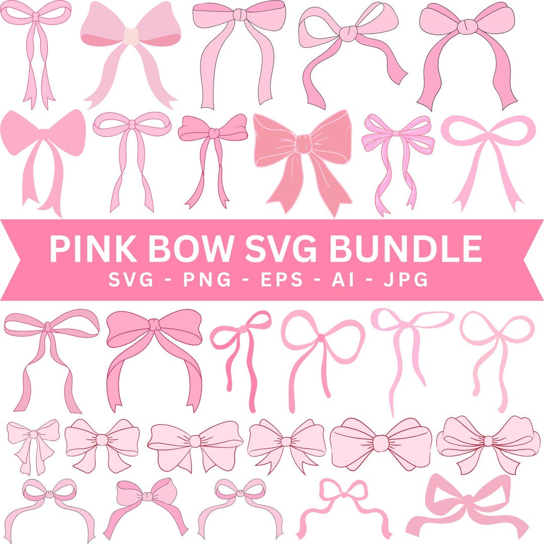 Ribbon Bow SVG, Cute Trendy Girl Art, Hair Bow, Hair Bow Clipart ...