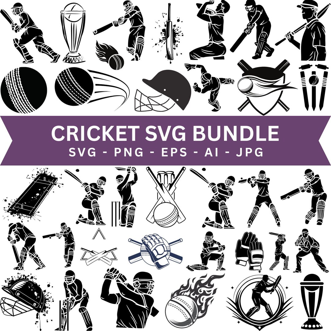 Cricket SVG Bundle, Cricket Helmet, Cricut Silhouette, Cricket Cut File ...