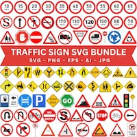 Traffic Signs Svg Bundle, Traffic Signs, Traffic, Road Sign SVG - PNG ...