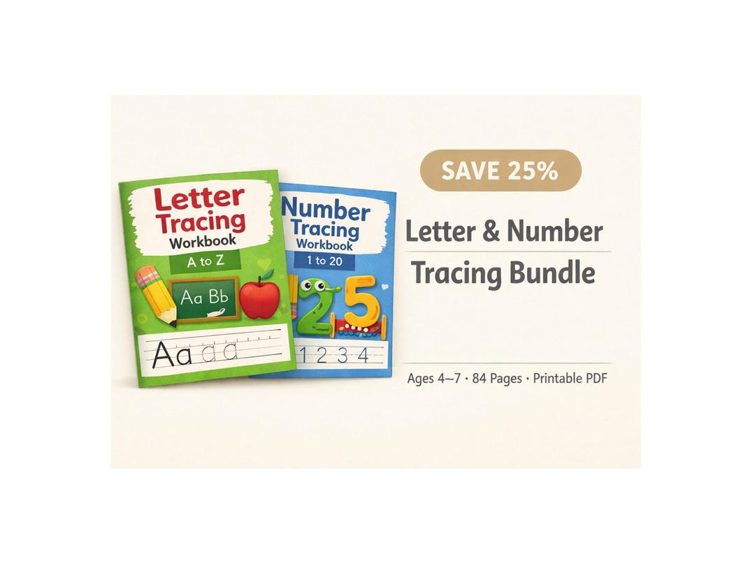 Alphabet & Number Tracing Printable Bundle – Preschool Worksheet PDF ...