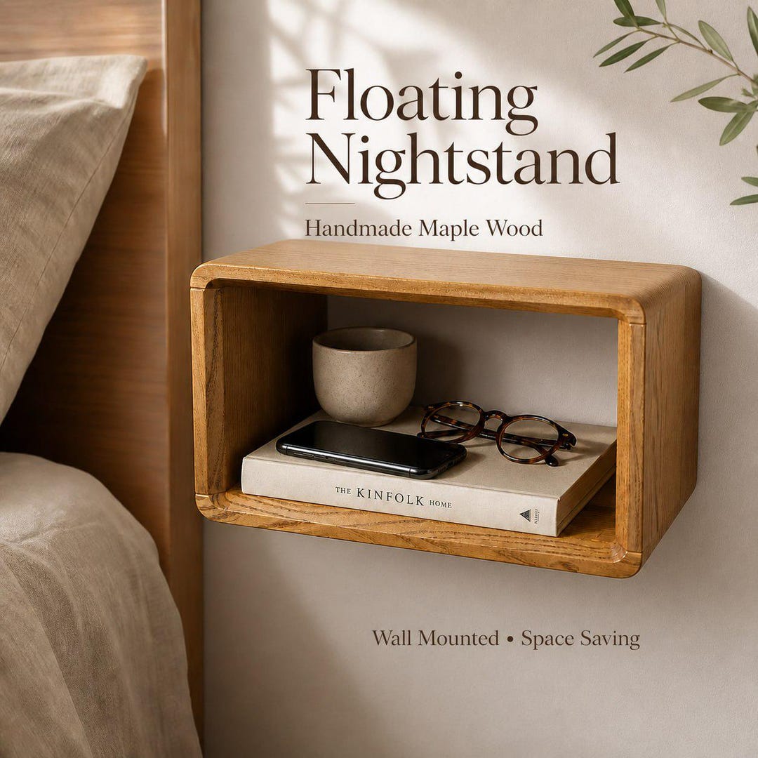 Handmade Maple Floating Nightstand - Etsy UK