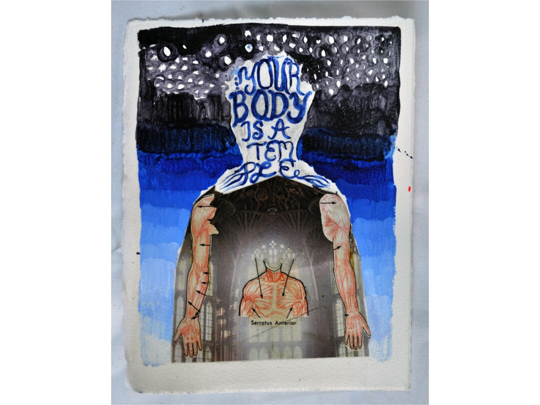 Your Body is a Temple Artwork, Embodiment Art, Yoga Artwork, Mind Body ...