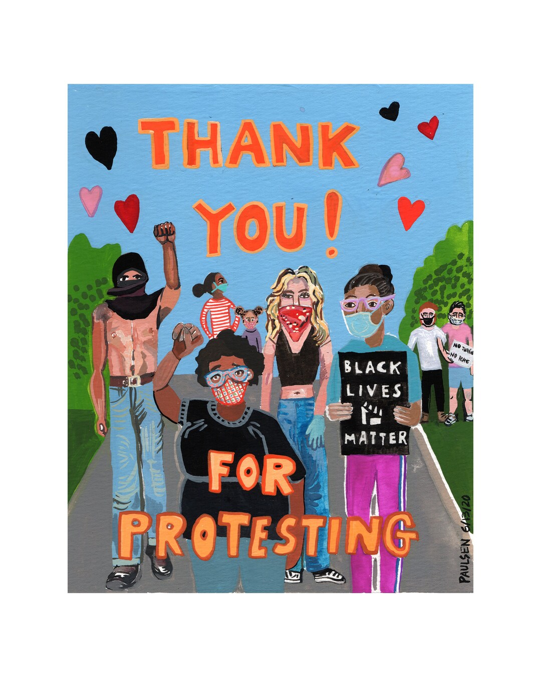 Protest Art Social Justice Illustration Thank You for Protesting ...