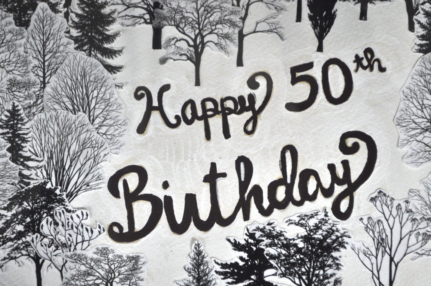 Happy 50th Birthday! ; Birthday Cake Artwork; 50th Birthday Gift ...