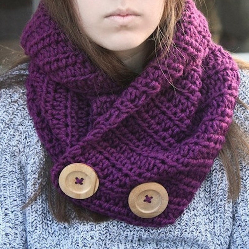 3 Button Scarf - Etsy