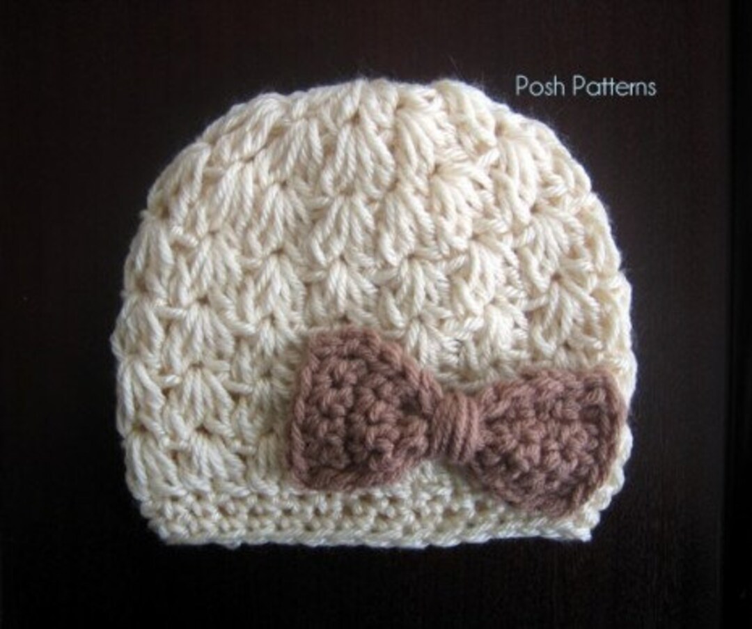 Crochet PATTERN - Crochet Bow Hat Pattern - Crochet Pattern Hat ...