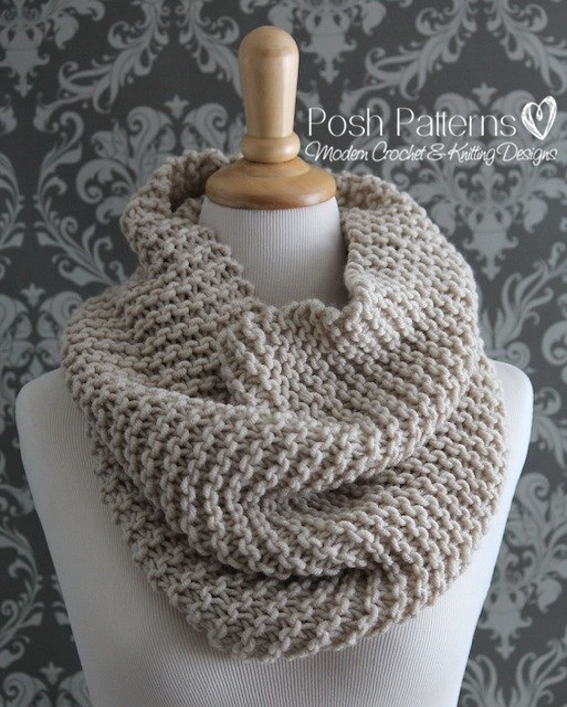 Easy Cowl Knitting Pattern Knit Cowl Pattern Scarf Knitting - Etsy