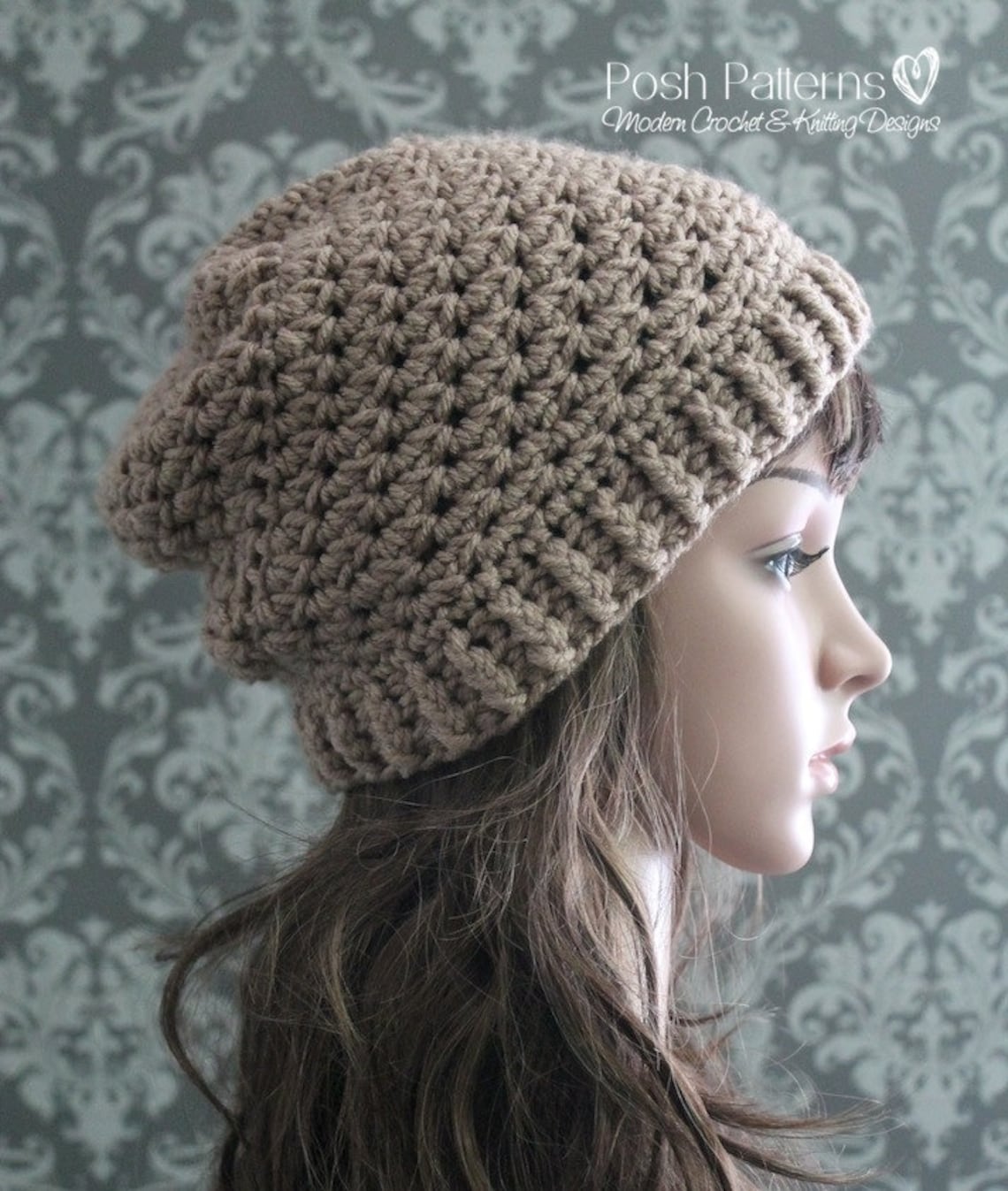 Slouchy Hat Crochet Pattern - Crochet Patterns - Crochet Hat Pattern ...