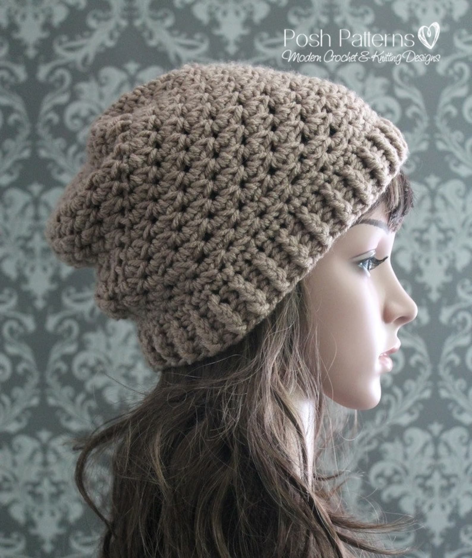 Slouchy Hat Crochet Pattern Crochet Patterns Crochet Hat - Etsy