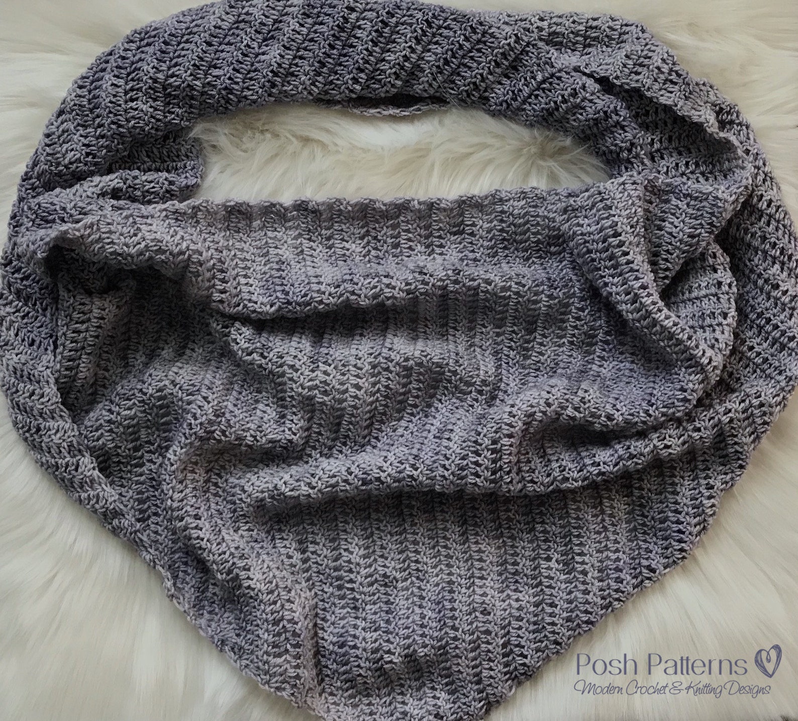 Beginner Crochet Pattern - Crochet Shawl Pattern - Crochet Scarf ...