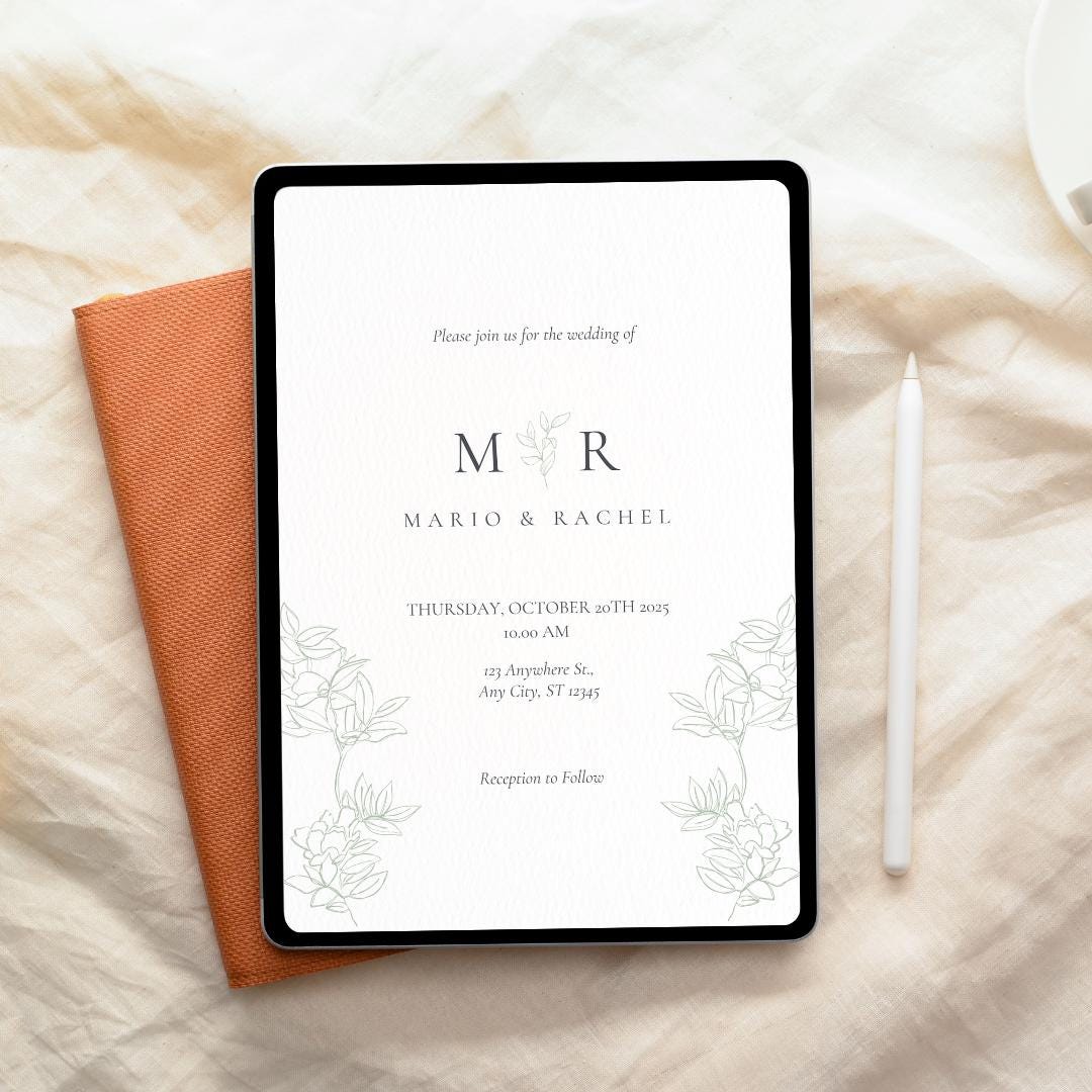 Editable Wedding Reception Invitation, Modern Welcome Sign (5x7 ...