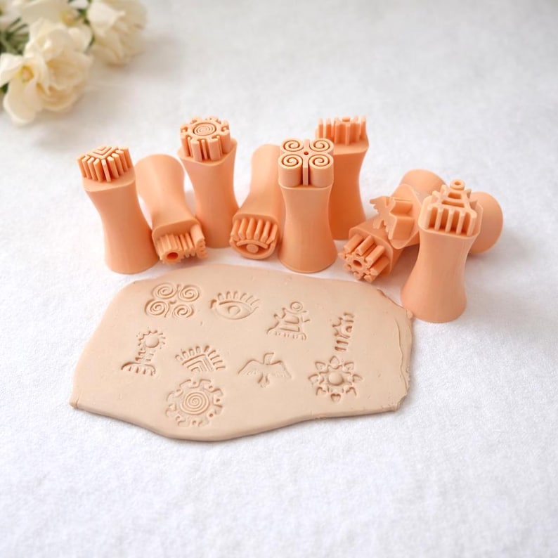 Aztec Clay Stamp Set | Tribal Pottery & Jewelry Texture Tool - Etsy