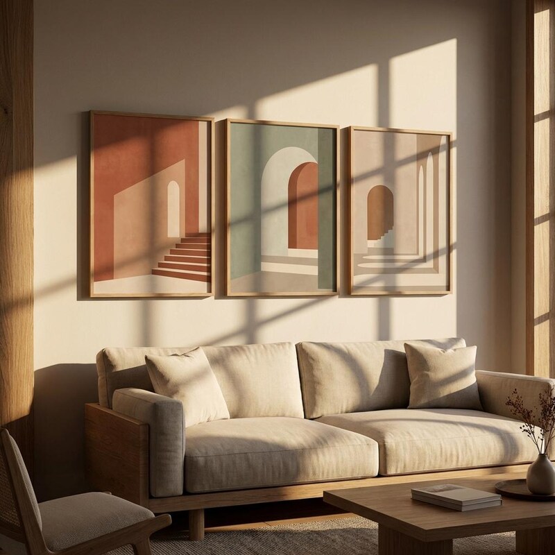 Triptych Architecture Art - Etsy