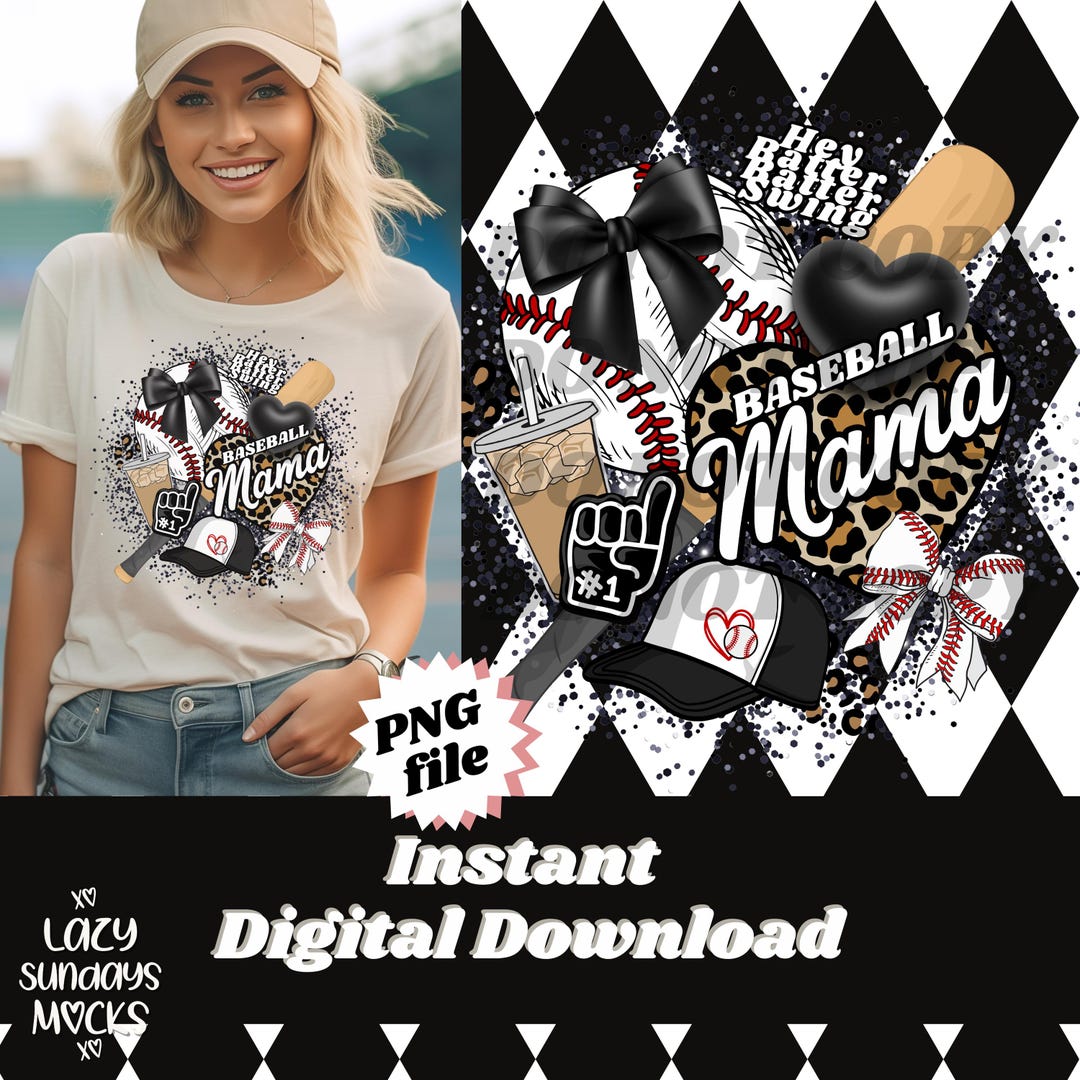 Baseball Mama Collage PNG – Trendy Girly Design (digital Download) - Etsy
