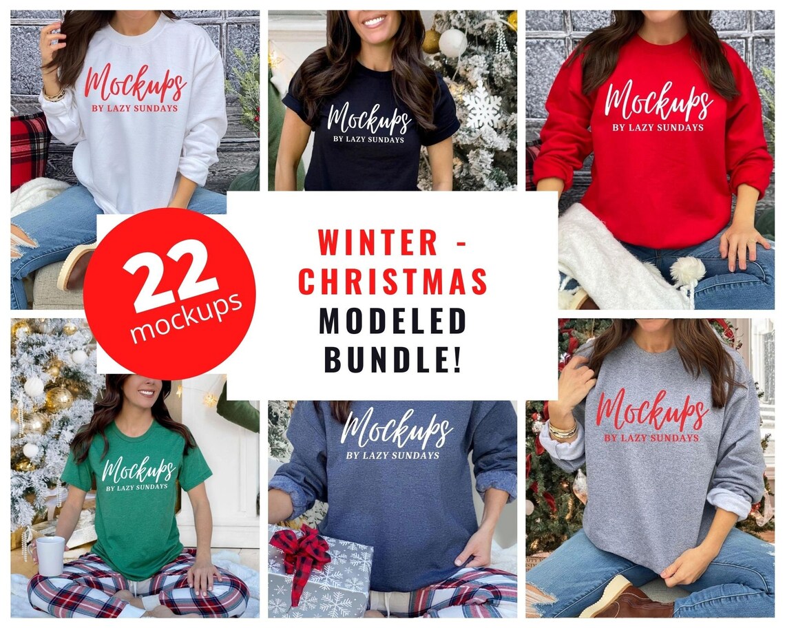 Winter Mockup Bundle Christmas Mockup Bundle Holiday - Etsy