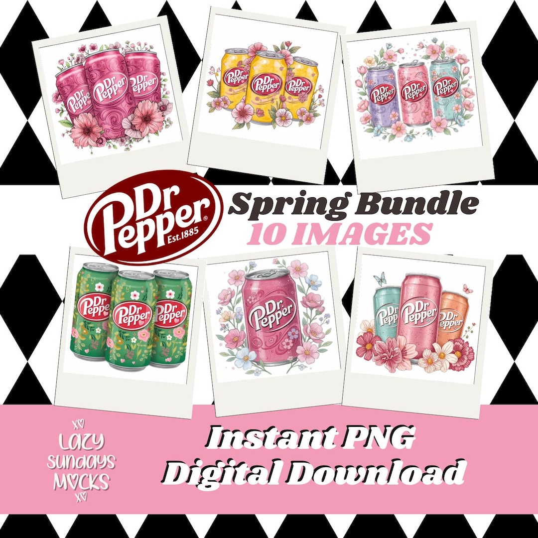 Dr Pepper PNG Bundle – Pink, Spring, Pastel, Girly Drink Design ...